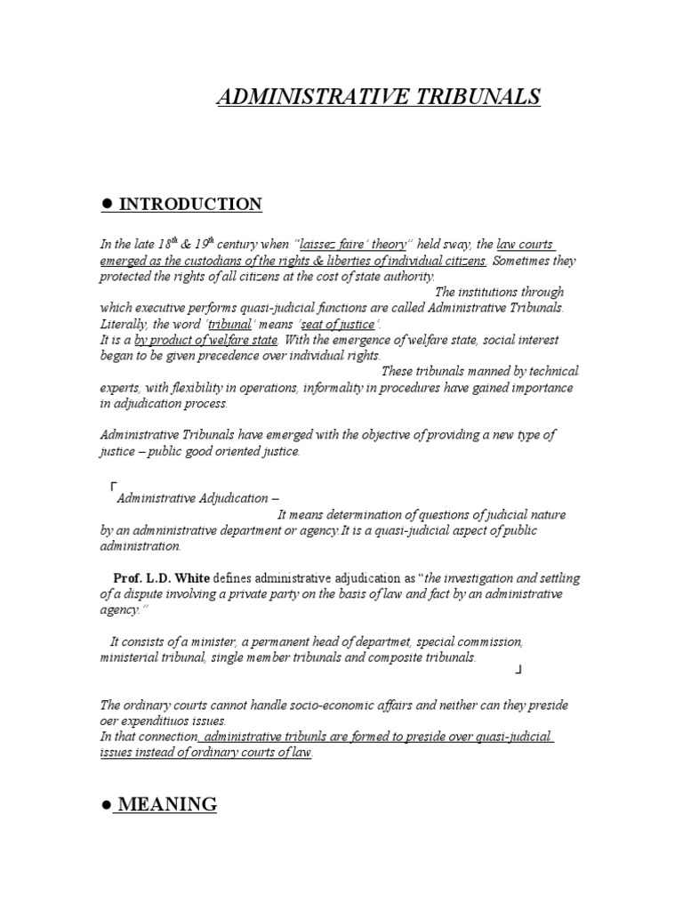 Administrative Tribunals | PDF | Tribunal | Judiciaries