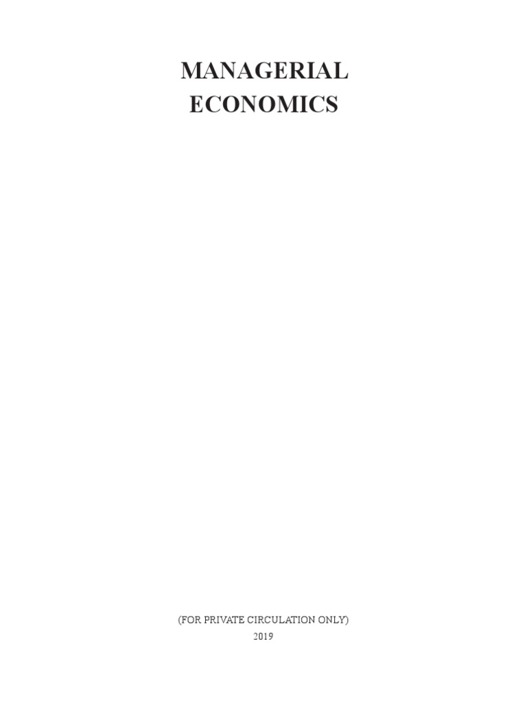 Managerial Economics | PDF | Supply (Economics) | Economics