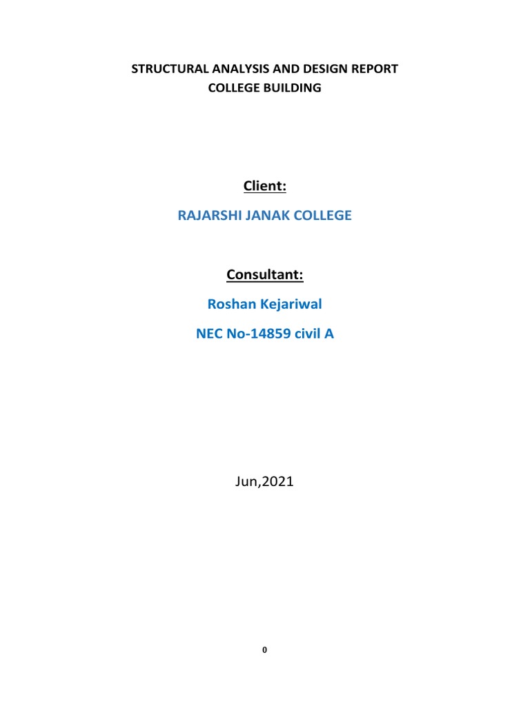 Main Building Structure Report | PDF | Structural Steel | Concrete