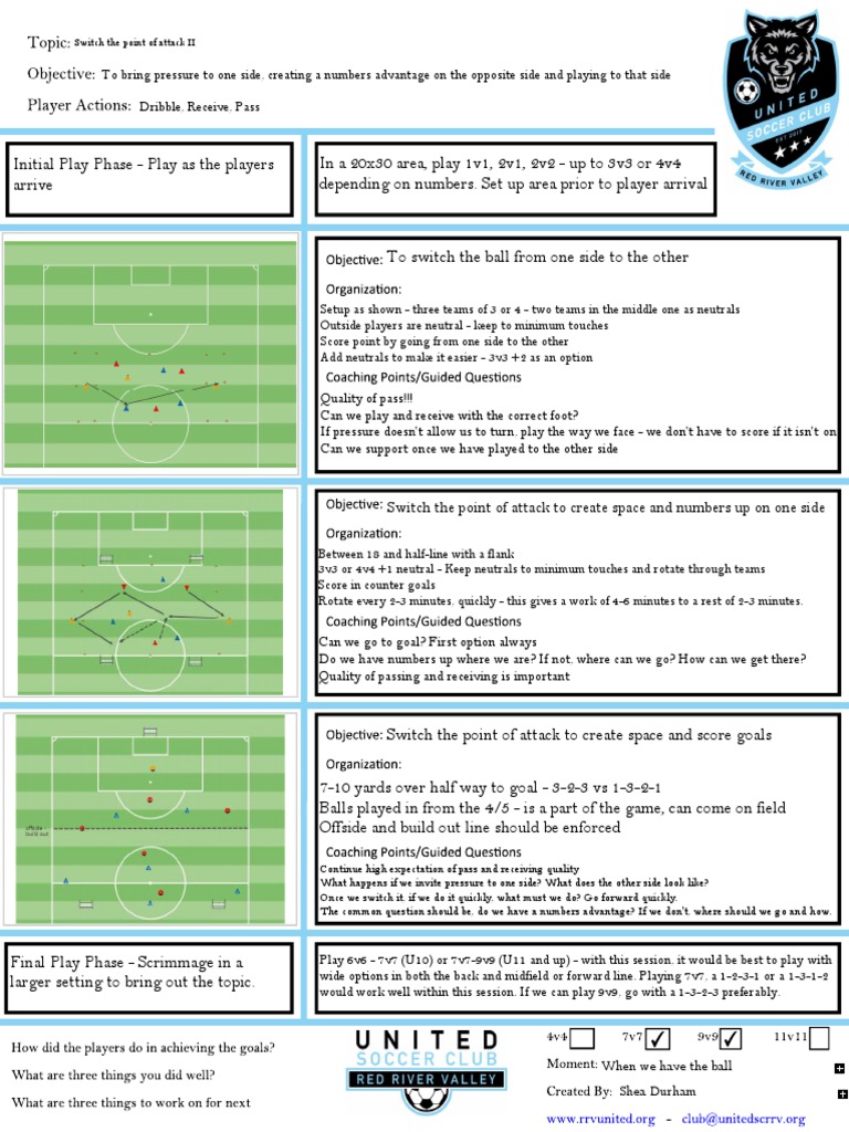 7v7 Week 2 Session 4 Switching The Point of Attack | PDF | Ball Games ...