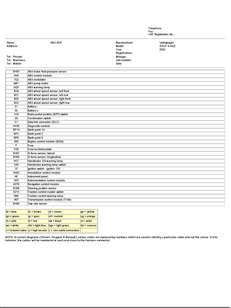 Abs-Esp-Golf 4 | PDF | Anti Lock Braking System | Manufactured Goods