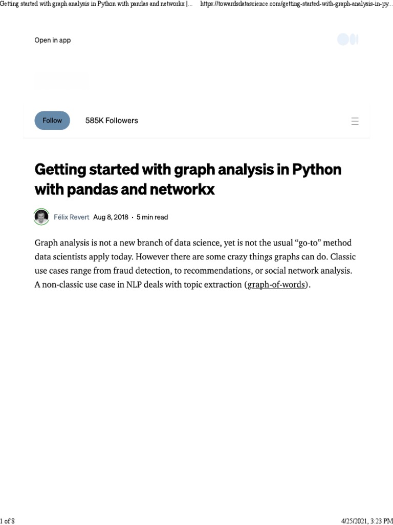 Getting Started With Graph Analysis In Python With Pandas And Networkx Pdf Data Management 