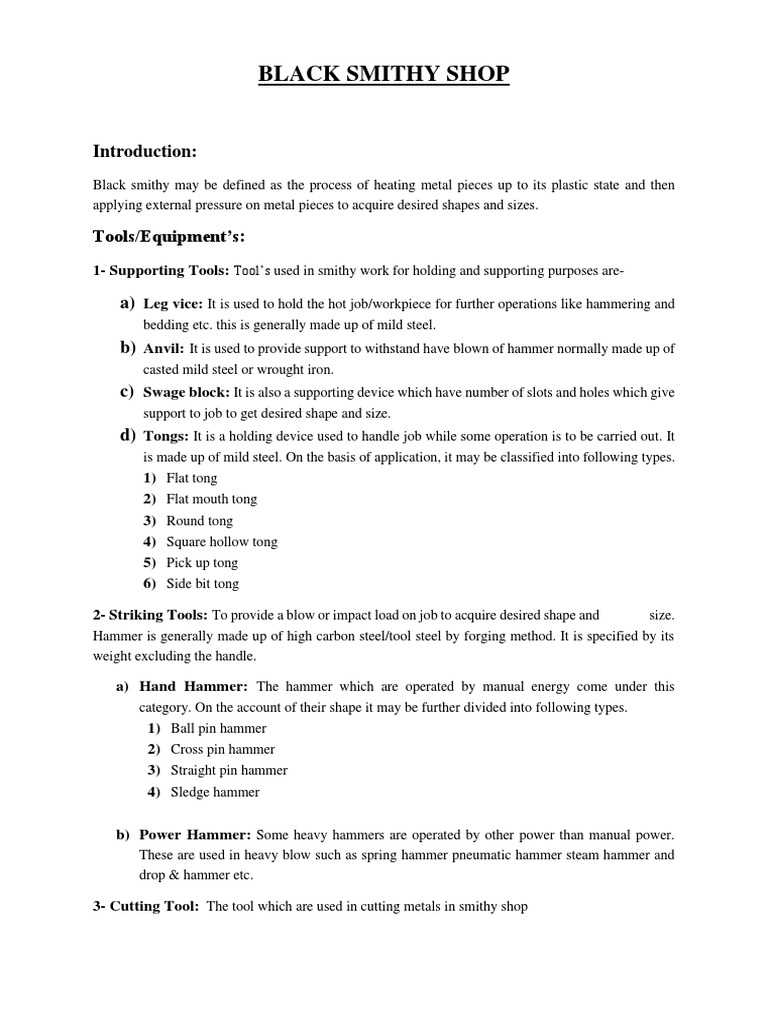 Black Smithy | PDF | Forge | Blacksmith