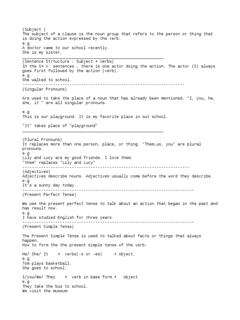 Grammar Point | PDF | Verb | Grammatical Number