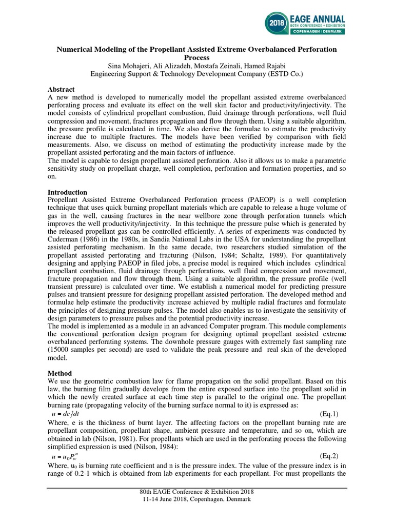 Propellant-Assisted Perforation Modeling | PDF | Gases | Combustion