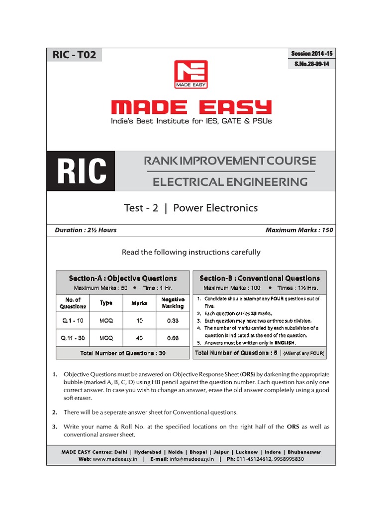 02 RIC Power Electronics EE-Que | PDF