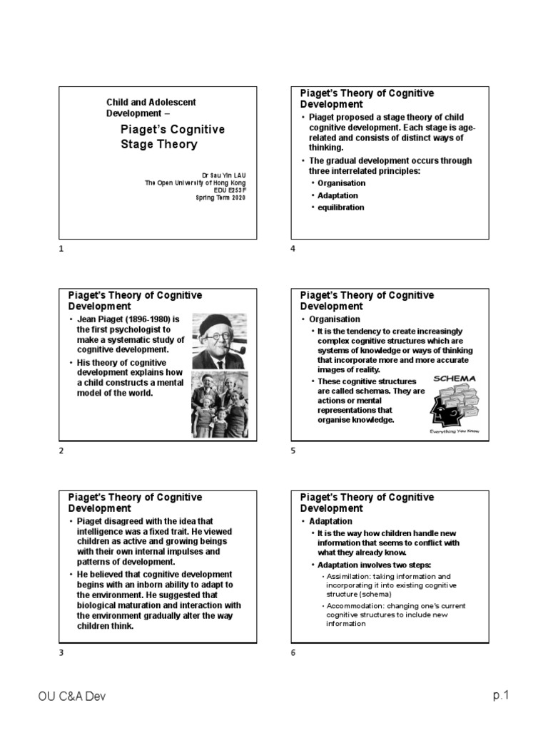 Piaget's Cognitive Stage Theory | PDF | Cognitive Development ...