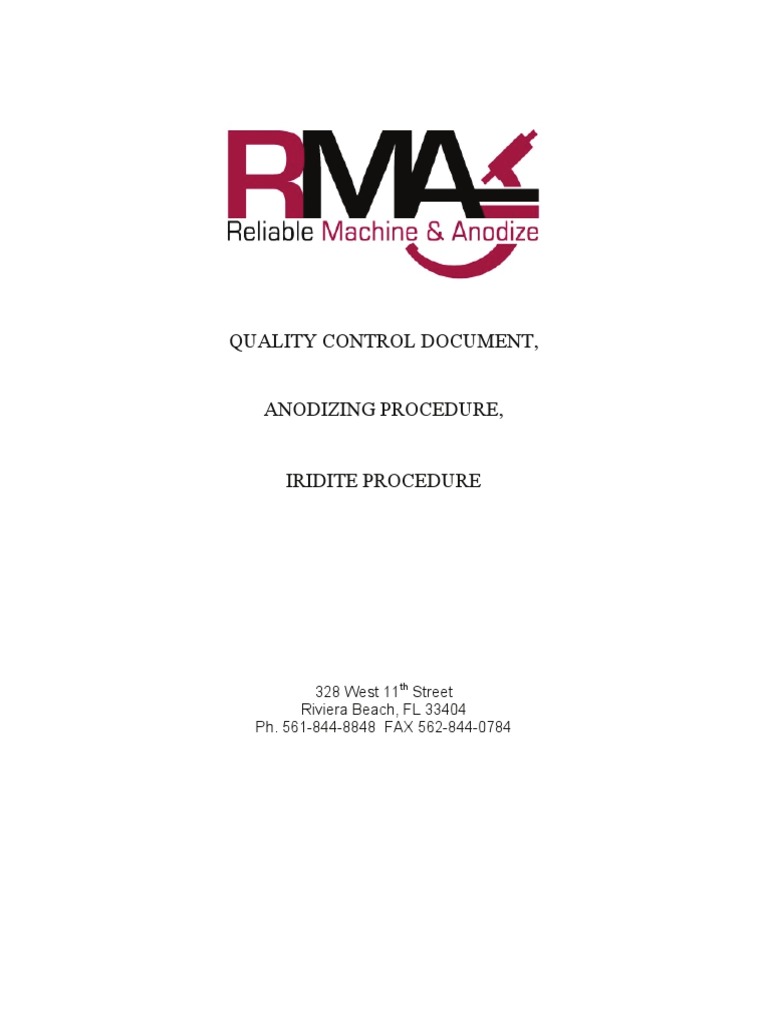 Microsoft Word - Rma Anodize Quality | PDF | Specification (Technical ...