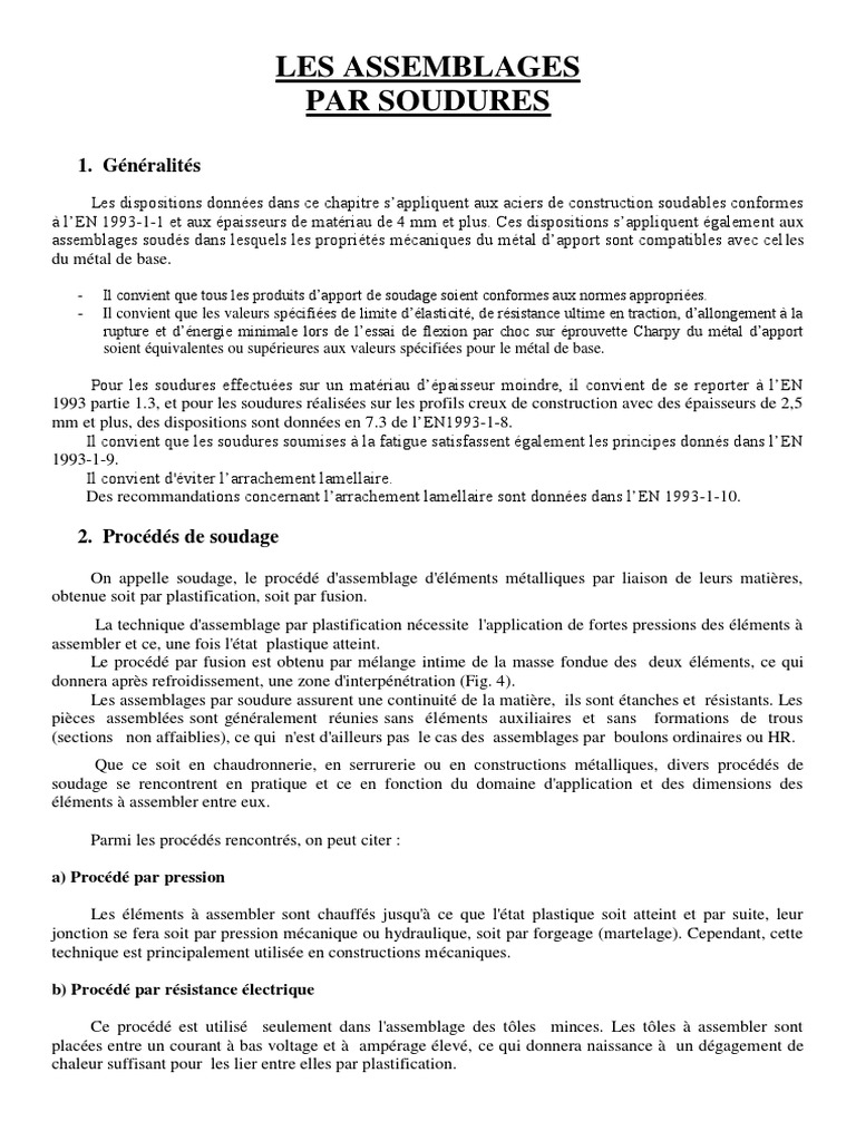 Assemblages Soudés (Partie 1) | PDF | Soudage | Construction