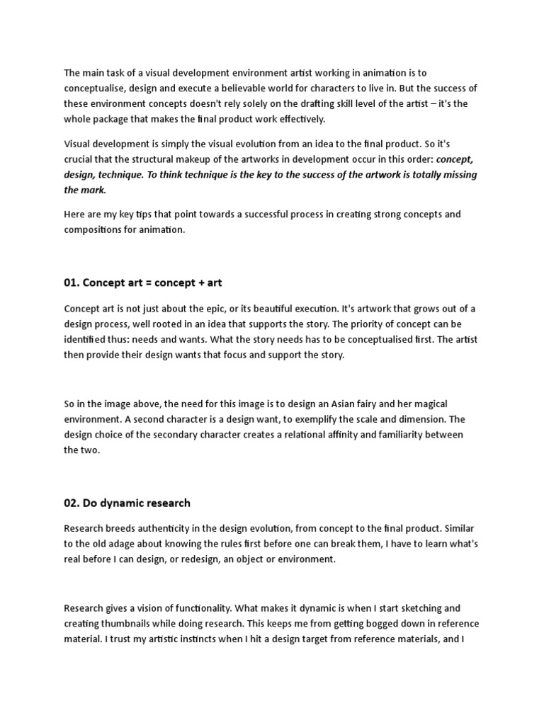 Concept Art TIPS | PDF | Composition (Visual Arts) | Perception