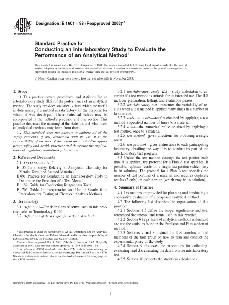 Astm A 1601 Ilc Practice | PDF | Accuracy And Precision | Statistics