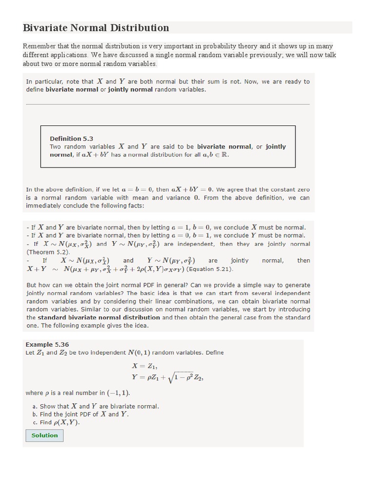 Bivariate Normal Distribution | PDF