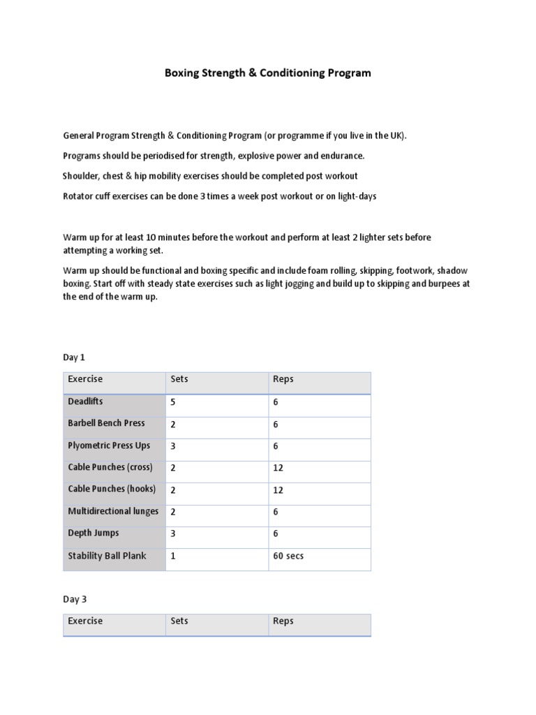 A Well-Rounded Boxing Strength and Conditioning Program for Developing ...