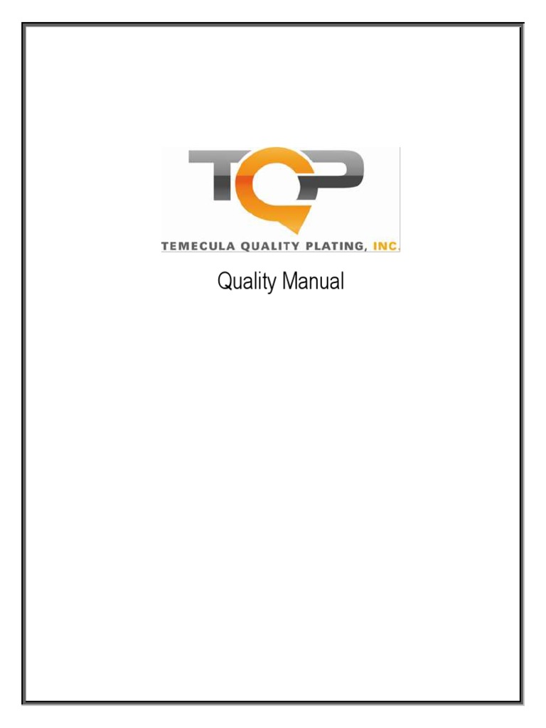 Temecula Quality Plating AS9100 REV C MANUAL | PDF | Quality Management ...