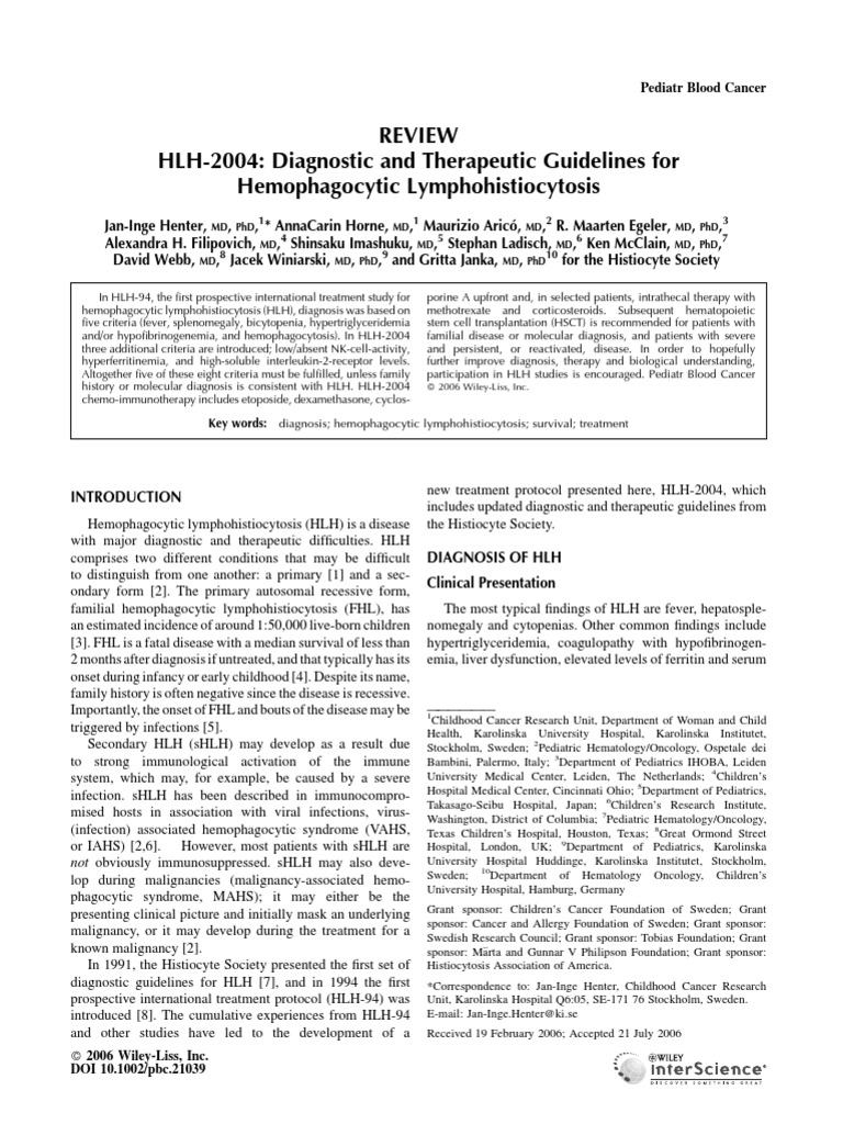HLH-2004-Diagnostic and Therapeutic Guidelines Forhemophagocytic ...