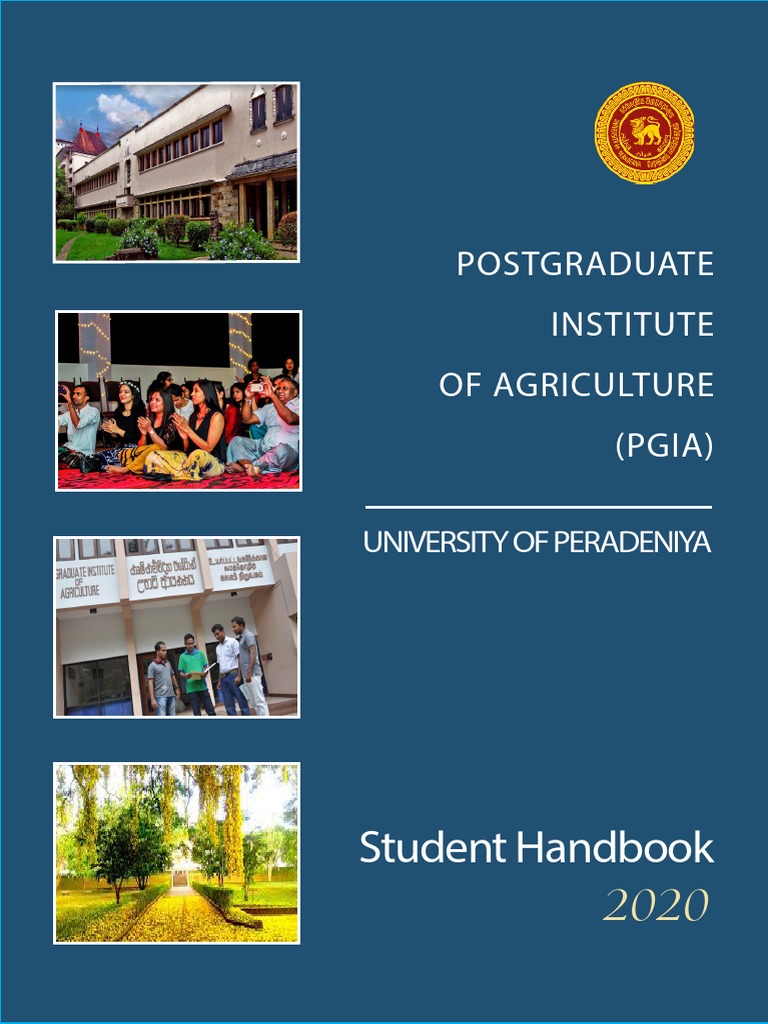 Student Handbook: Postgraduate Institute of Agriculture (PGIA) | PDF ...