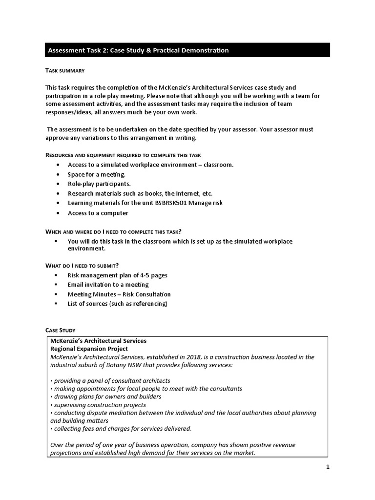 BSBRSK501 - Assessment Task 2 | PDF | Risk Management | Risk
