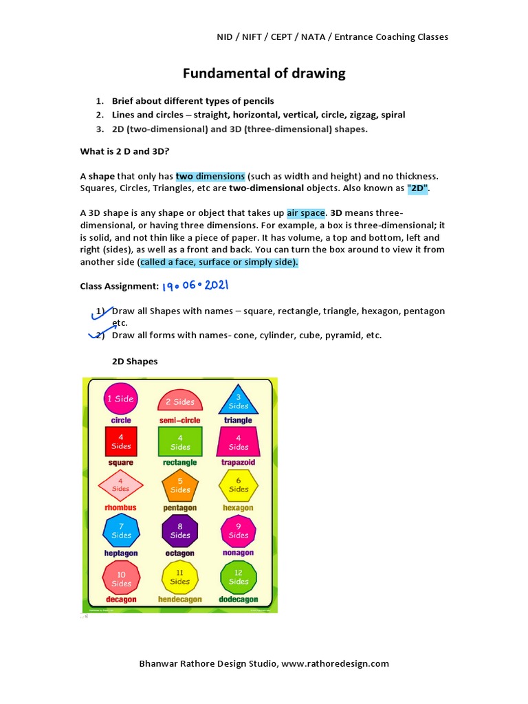 Pre Foundation Exercises | PDF | Shape | Space