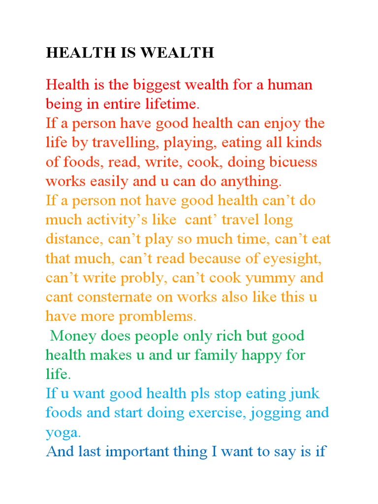 Health Is Wealth | PDF