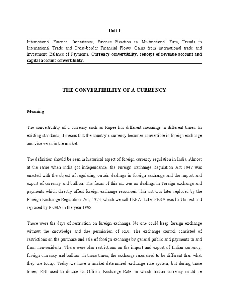 The Evolution of Currency Convertibility in India: From Restrictions to ...