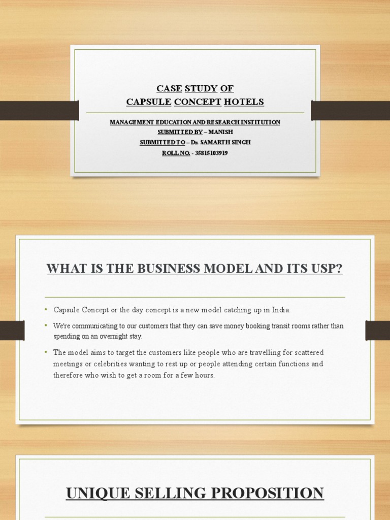 Capsule Concept Hotels Case Study | PDF