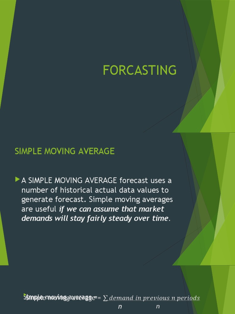 Simple Moving Average Forecasting | PDF | Moving Average | Forecasting
