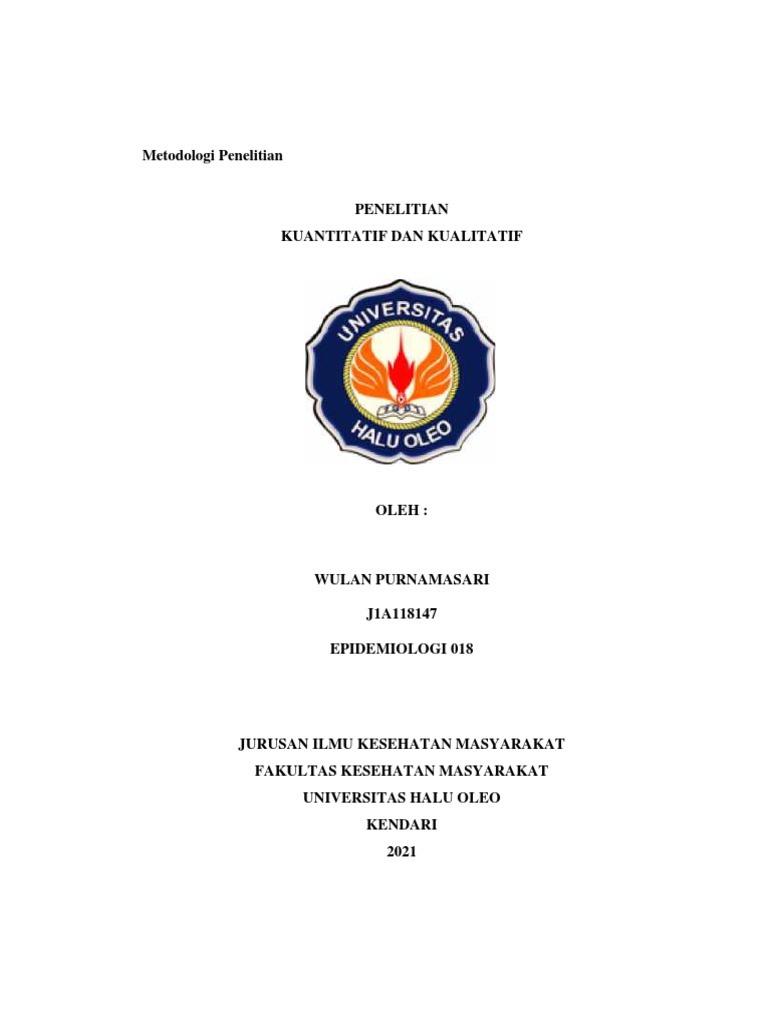 Wulan Purnamasari - J1a118147 - Epidemiologi 018 - Makalah - Metodologi ...