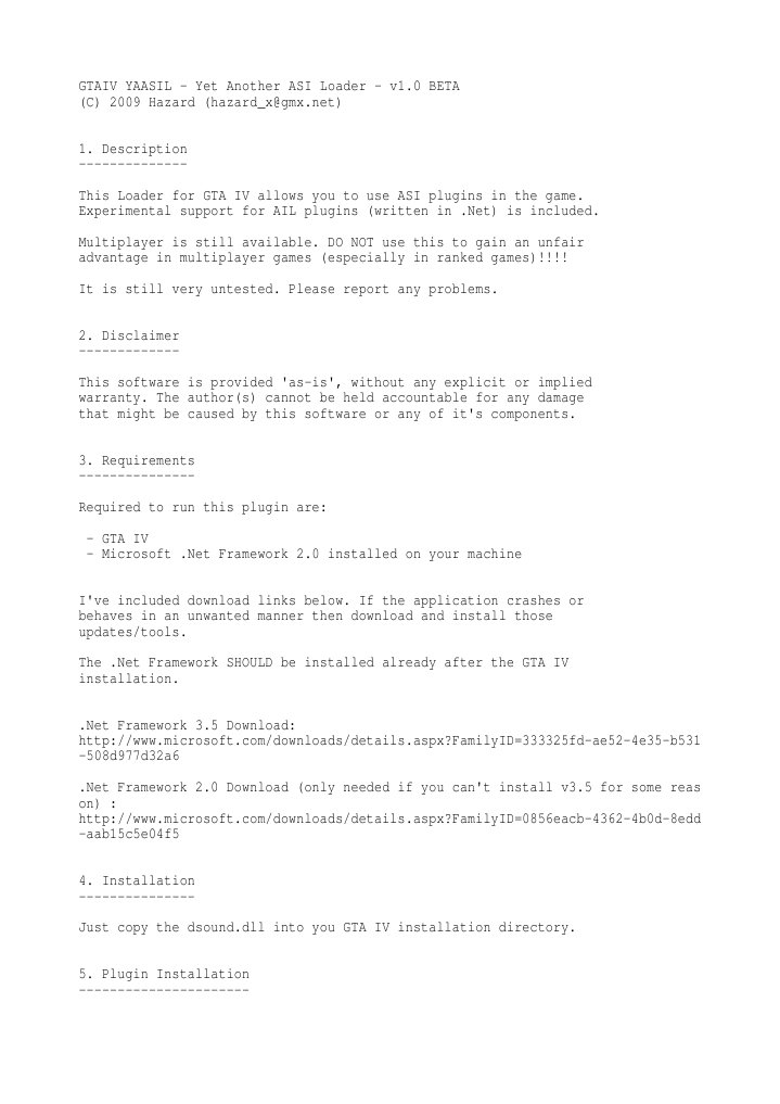 GTA IV ASI Loader v1.0 BETA Release | PDF