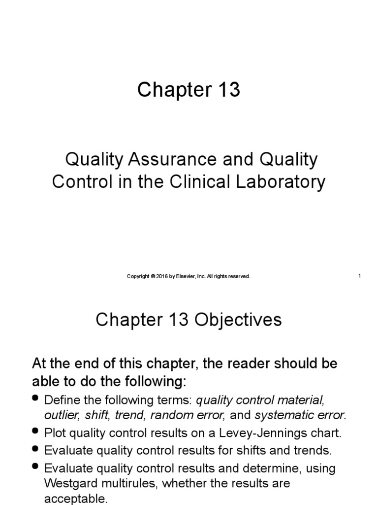 Quality Assurance and Quality Control in The Clinical Laboratory ...