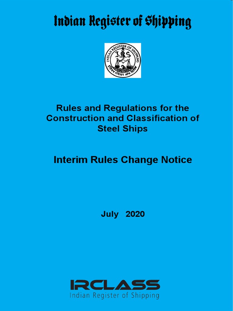 Rules and Regulations For The Construction and Classification of Steel ...