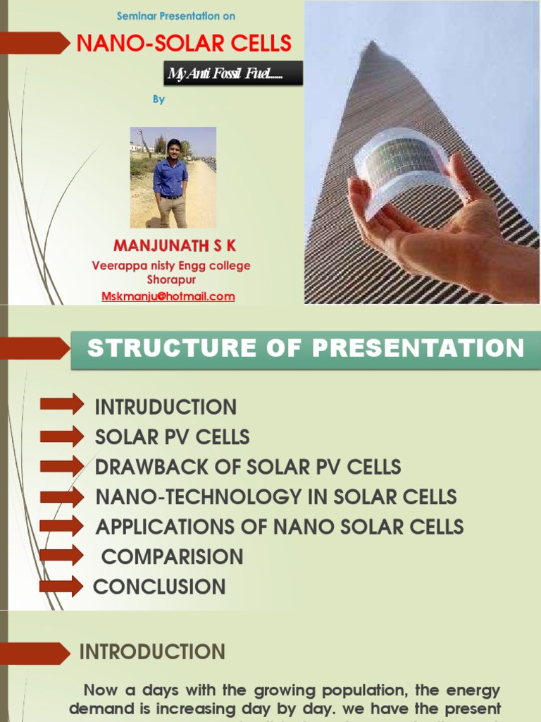 Nano-Solar Cells: My Anti Fossil Fuel...... | PDF | Solar Cell ...