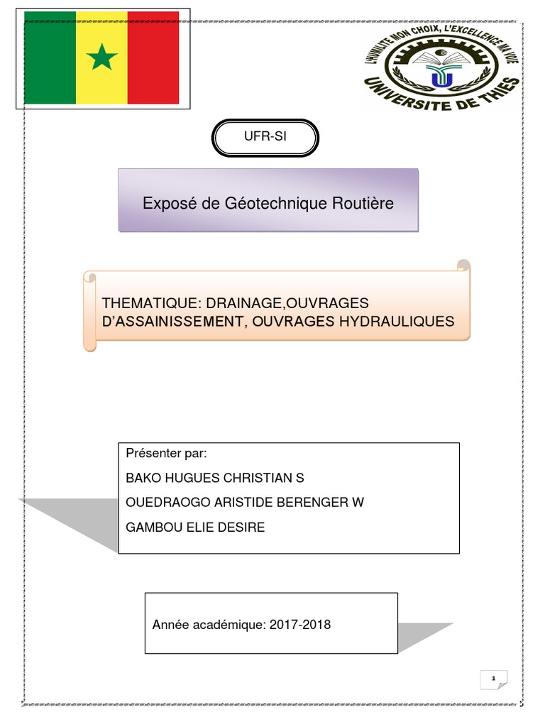 Exposé Géotechnique Routiére | PDF | Assainissement | Ingénierie civile