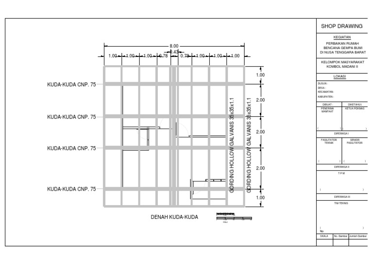 Kuda-Kuda Cnp. 75: Shop Drawing | PDF