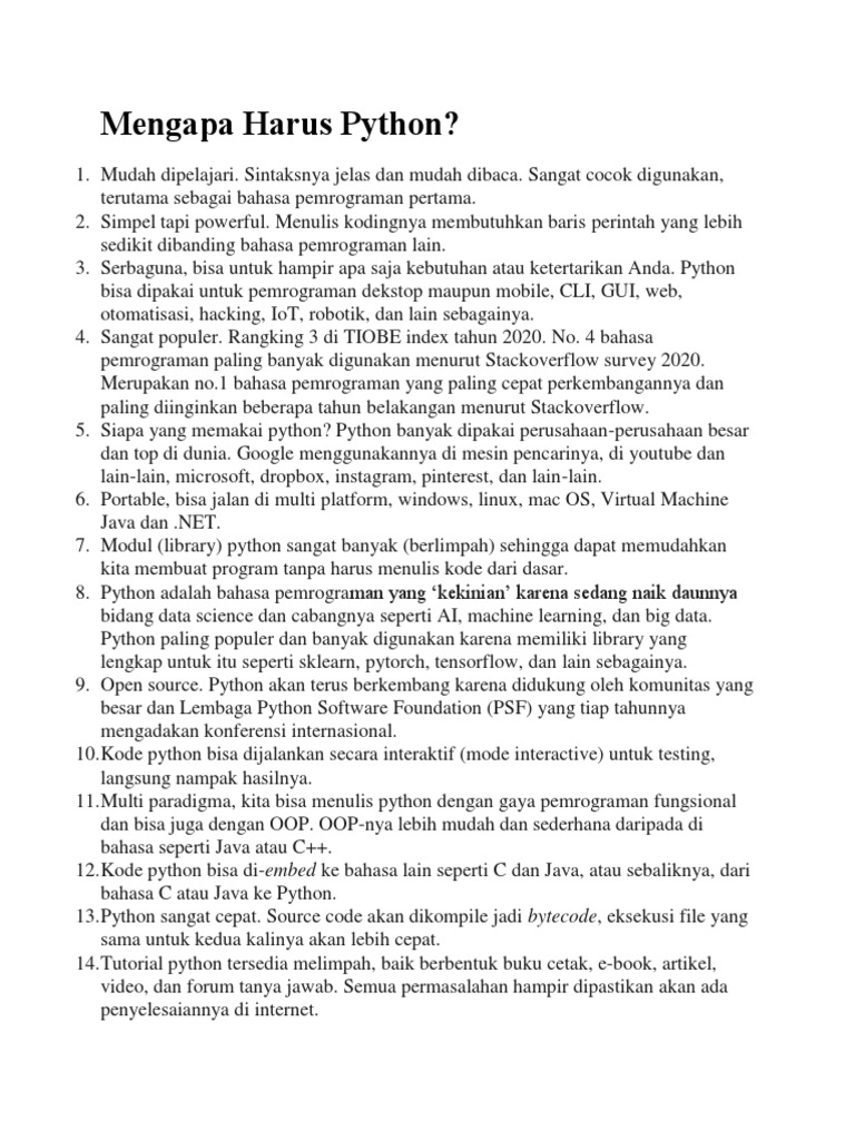 Mengapa Harus Python | PDF | Seni | Komputer