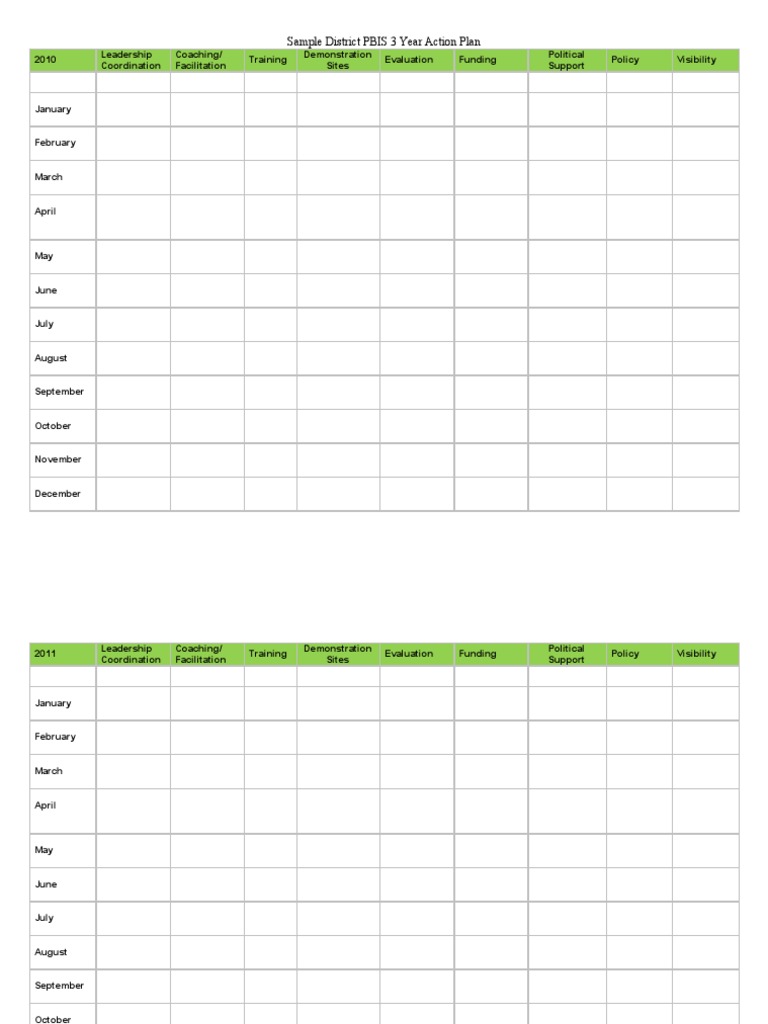 PBIS Action Plan 1284671529 3-5 Year Plan - Template | PDF