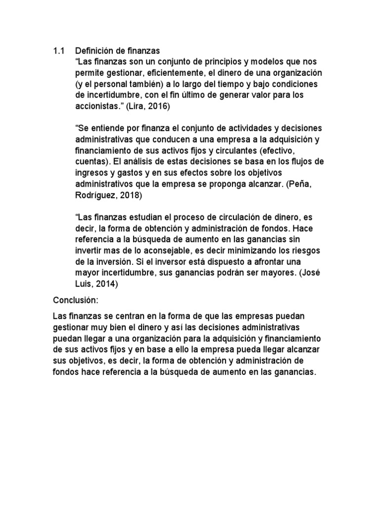 Definición de Finanzas | PDF | Empresas | Beneficio (economía)