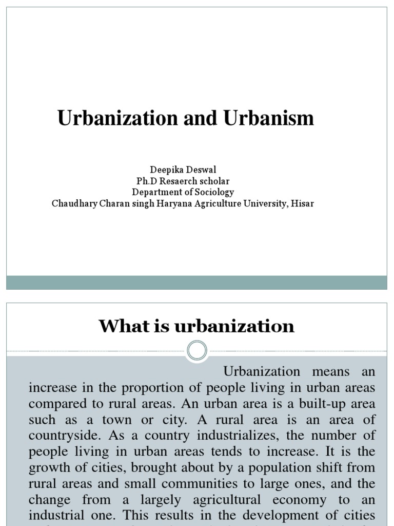 Urbanization & Urbanism | PDF | Urbanization | Urban Sprawl