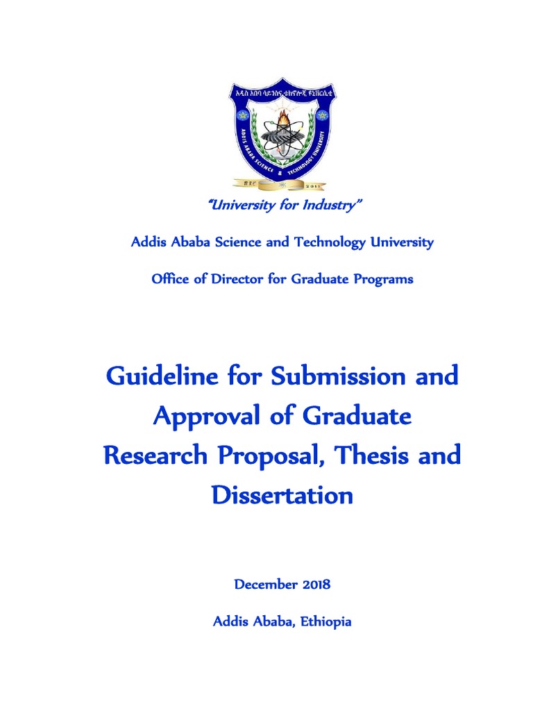 Guideline For Graduate Research Proposals, Thesis and Dissertation ...