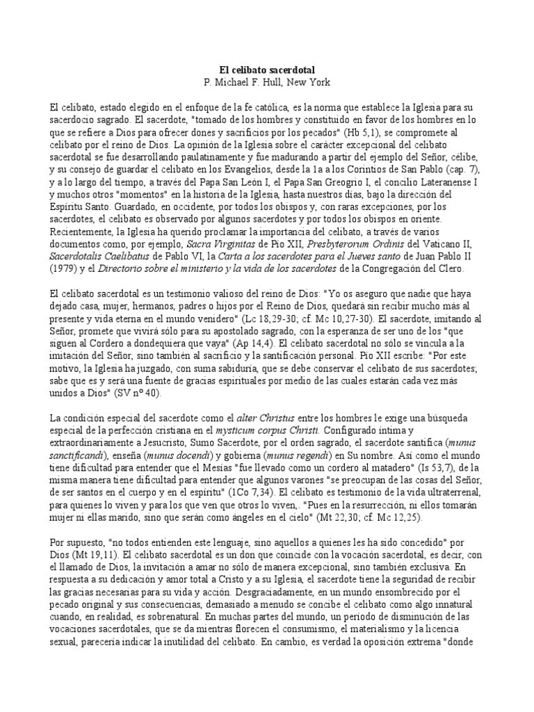 El significado del celibato sacerdotal | PDF | Celibato | Sacerdote