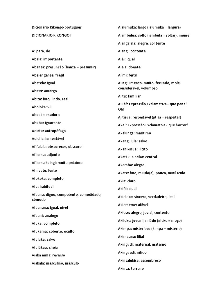 Kikongo Português | PDF | Natureza