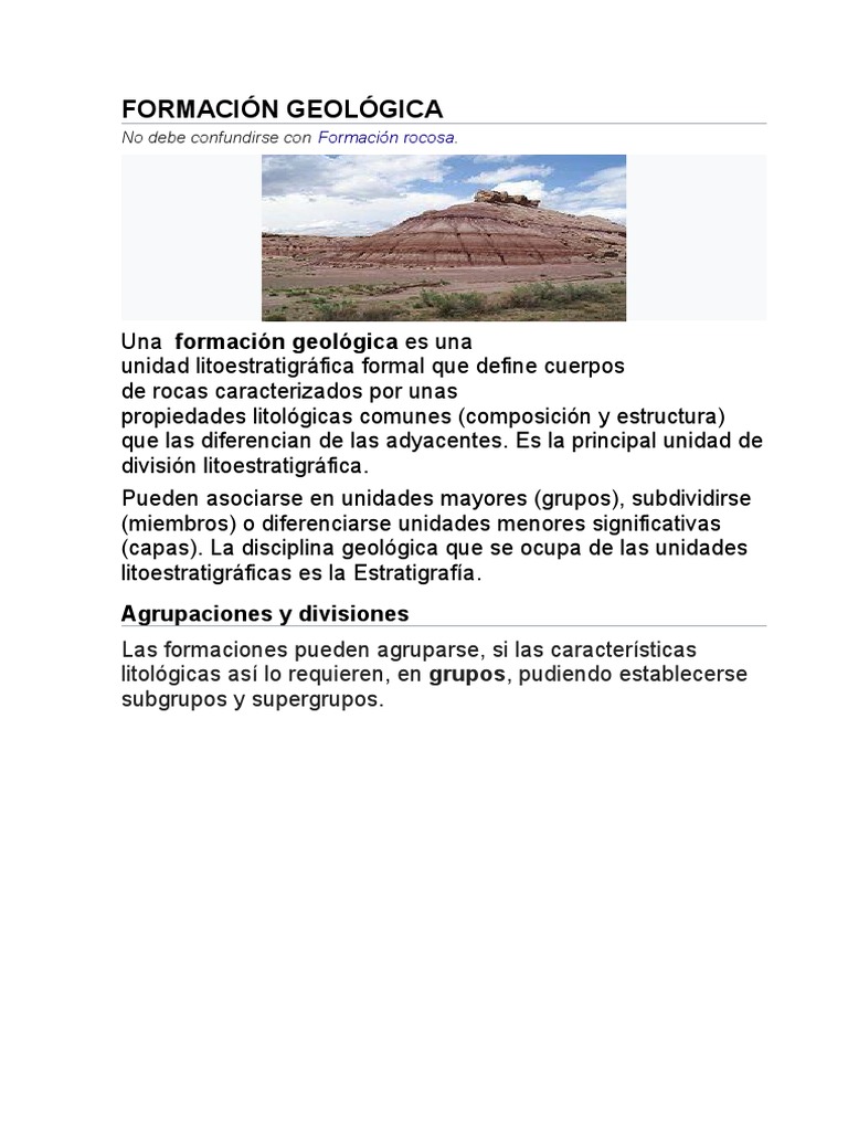 FORMACIÓN GEOLÓGICA-concepto | PDF