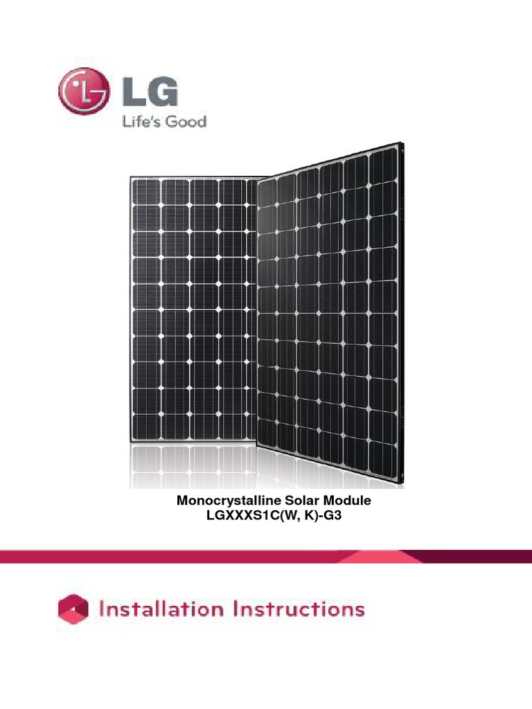 LG Installation Guide g3 - 1 | PDF | Electrical Wiring | Solar Panel
