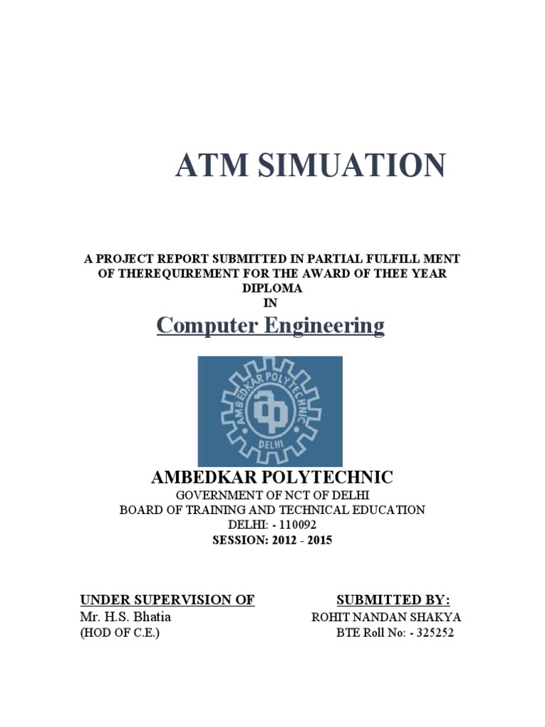 Atm Simulation Final Report | PDF | Method (Computer Programming) | Class (Computer Programming)