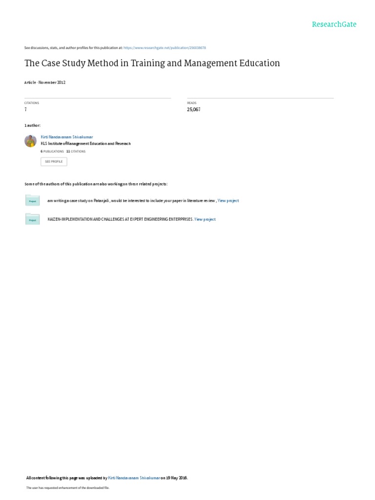 Case Study Method in Management Training | PDF | Case Study | Decision ...