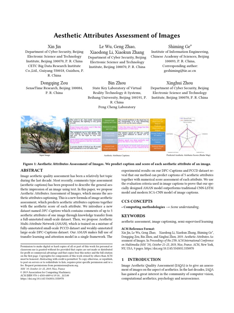 Aesthetic Attributes Assessment of Images | PDF | Composition (Visual ...