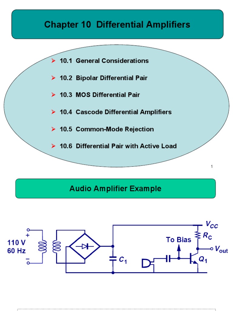 Chapter 10 Differential Amplifiers | PDF | Amplifier | Electronic ...