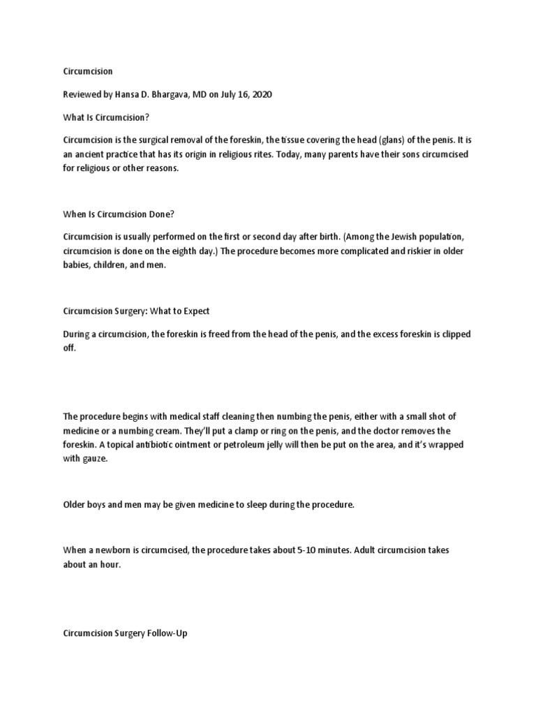 Circumcision | Download Free PDF | Circumcision | Urology