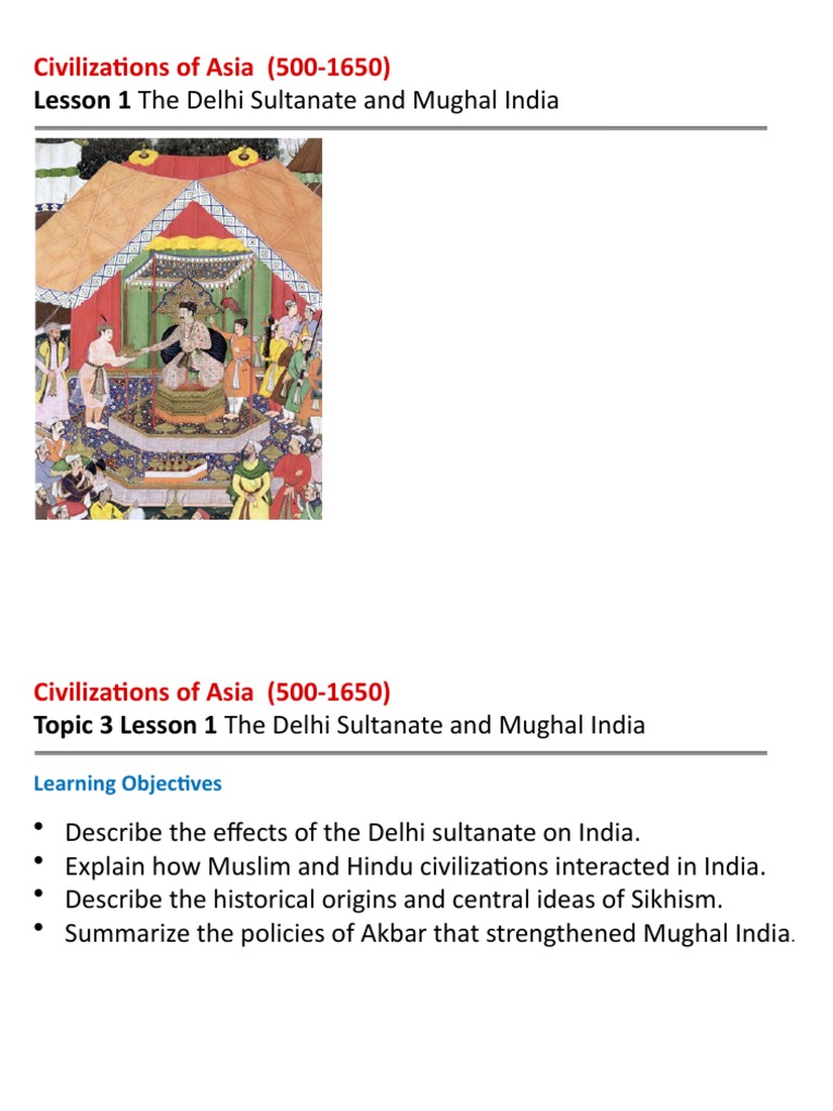 History of Delhi Sultanate & Mughals | PDF | Mughal Empire | Indian ...