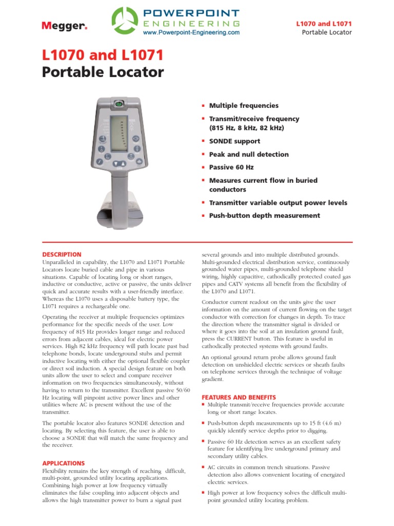 Megger L1070 | PDF | Alternating Current | Hertz
