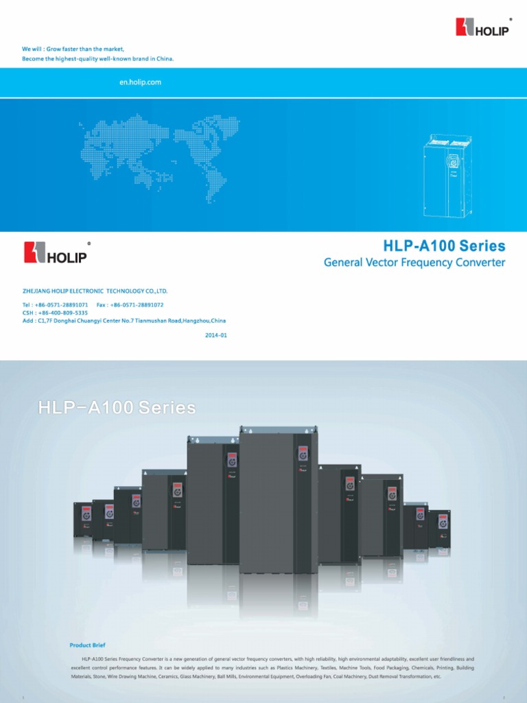 HOLIP HLP-A100 Series General Vector Frequency Converter | PDF | Power ...